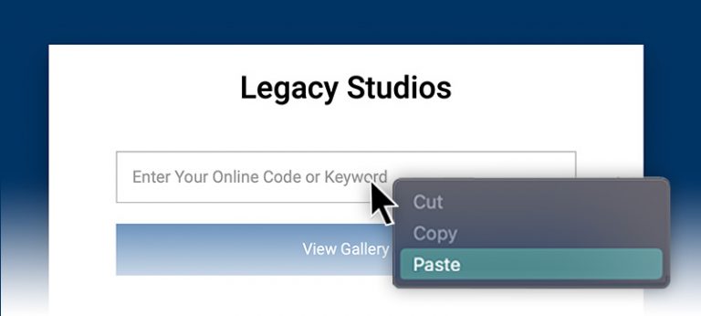Access Your Gallery – Find My Code – Legacy Studios